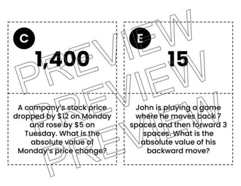 Absolute Value Word Problems Scavenger Hunt 10 Problems Tpt