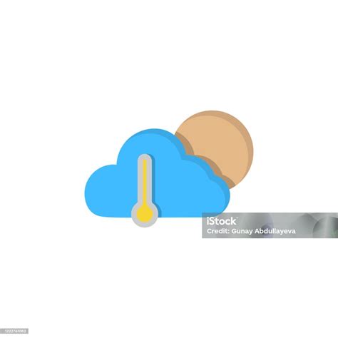 구름 달 온도계 아이콘입니다 Ui 및 Ux 웹 사이트 또는 모바일 응용 프로그램에 대한 두 가지 색상 날씨 아이콘의 간단한 라인 개요 벡터 0명에 대한 스톡 벡터 아트 및