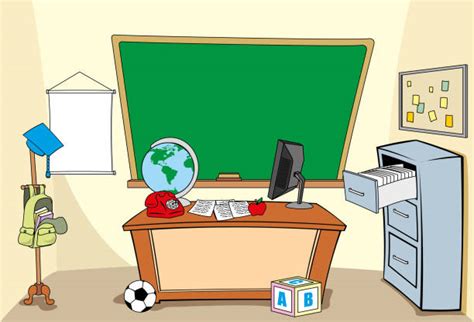 Landscape With School Building Poster Illustrations Royalty Free