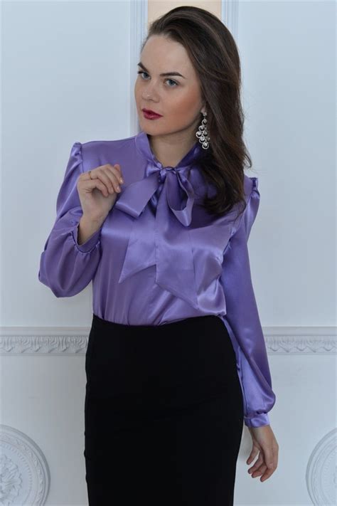 Satin Bow Blouse Beautiful Blouses Pretty Blouses Satin Blouse