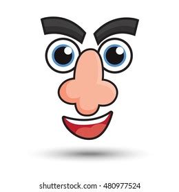 Funny Face Cartoon Character Stock Vector Royalty Free 480977524