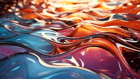 Ai Generated Abstract Backdrop With Futuristic Wave Pattern Modern Decoration In Vibrant Colors
