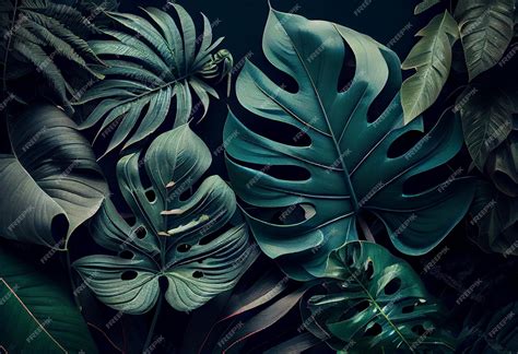Photo Feuilles Tropicales Fond Jungle Plantes Tropicales Fond Décran