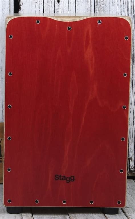 Stagg Standard Sized Birch Cajon Hand Drum Red Finish Caj 50 Reverb