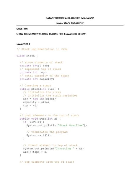Data Structure And Algorithm Analysis Java Stack