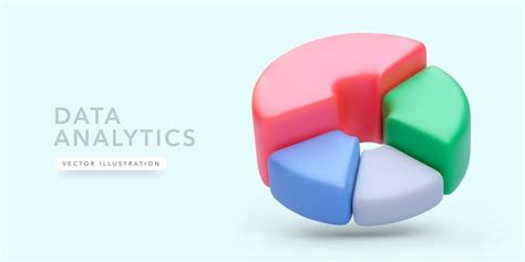 Premium Vector Data Analytics Concept With Realistic Diagram Isolated On Light Background