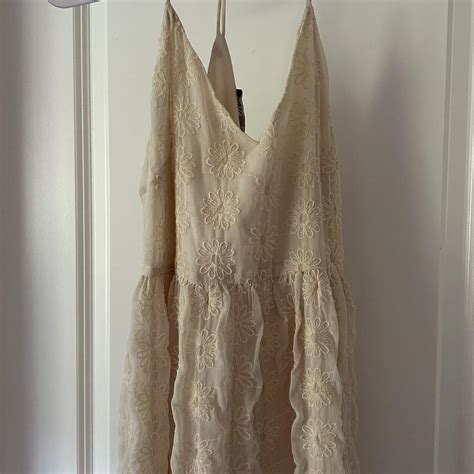 Cream Zara Lace Dress Lacedress Floor Length Depop