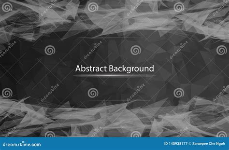 Abstract Black Polygonal Surface Background Low Poly Mesh Design With Connecting Dot And Line