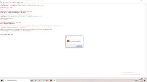 Working On A Python Project For A Salesman Getting Cannot Assign To Operator Error Stack