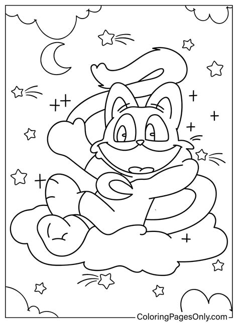 Smiling Critters Catnap Coloring Pages