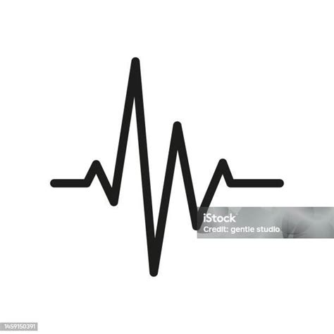 하트비트 라인 아이콘입니다 인간의 심장 박동 기호입니다 건강한 맥박 리듬 선형 픽토그램 심전도 윤곽선 아이콘입니다 응급 심장 진단 편집 가능한 획 고립된 벡터 그림 감시에