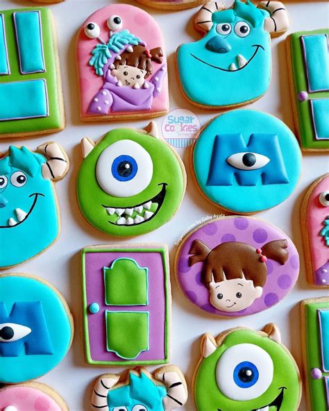 Monsters Inc Cookies Cookie Glaze Disney Cookies Cookie Decorating