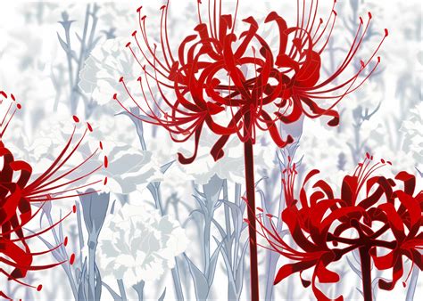 Ken Kaneki 彼岸花 イラスト 東京喰種 赤 花