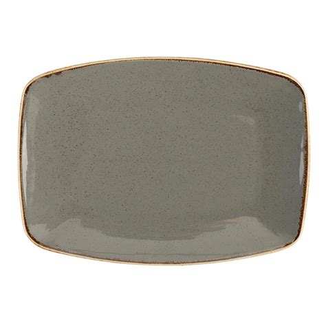 Porland Seasons Rectangular Serving Platter Dark Grey 32cm Ettc