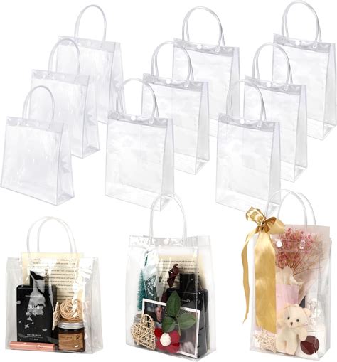 Silkfly 30 Pcs Rectangle Clear Pvc Plastic T Bags With