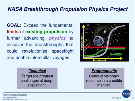 Ppt Contemplating Breakthrough Spaceflight Marc G Millis Powerpoint