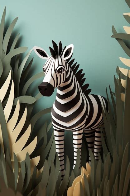 Premium Ai Image A Zebra Stands In The Grass