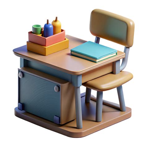 Wonderful Rustic Classroom Desk With Supplies Cutout Original 58011841 Png