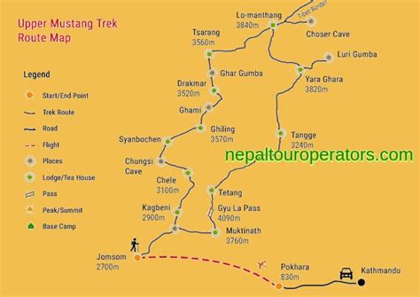 Upper Mustang Trek 16 Days Trekking Itinerary Cost And Map