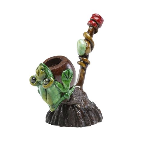 Frog Smoking Pipe W Andean Walnut Base Made In The Andes