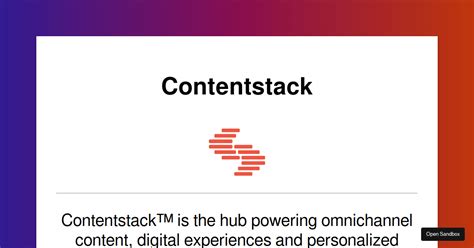 Contentstack Codesandbox