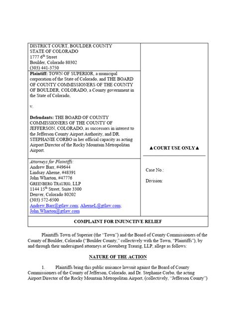 Complaint For Injunctive Relief Pdf Air Pollution Nuisance