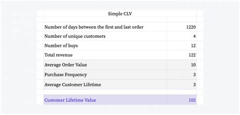Customer Lifetime Value Excel Template