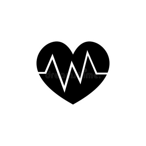 Heart Pulse Heartbeat Ecg Cardiogram Solid Flat Vector Icon Isolated