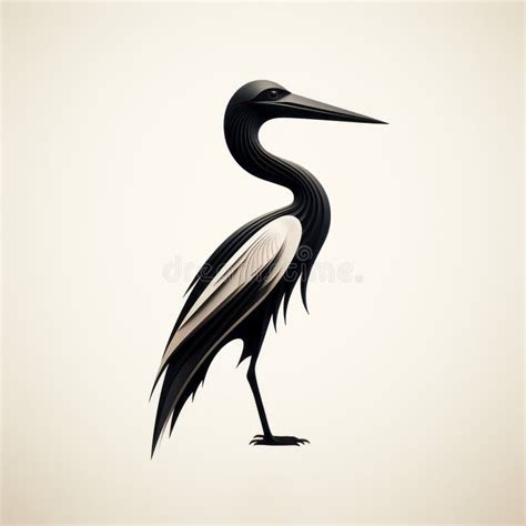 Abstract African Stork Icon Minimalist Tattoo Design Stock Illustration Illustration Of