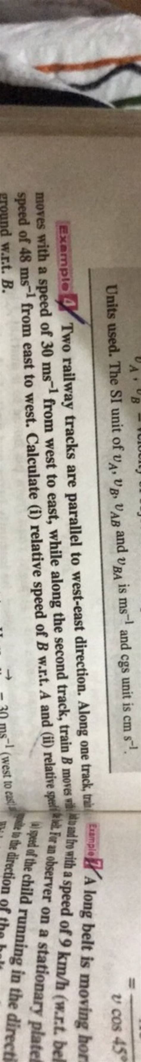 Units Used The Si Unit Of Va Vb Vab And Vba Is Ms−1 And Cgs Unit Is