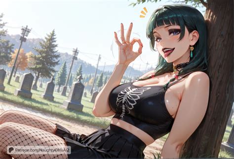 Rule 34 Ai Generated Big Breasts Black Lips Black Lipstick Blue Eyes