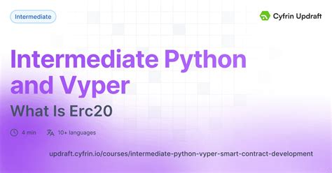 Video Mox Erc20 What Is Erc20 Intermediate Python And Vyper
