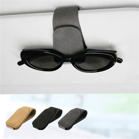 Ompellus Magnetic Suede Leather Sunglass Holder Eyeglass Hanging Clip