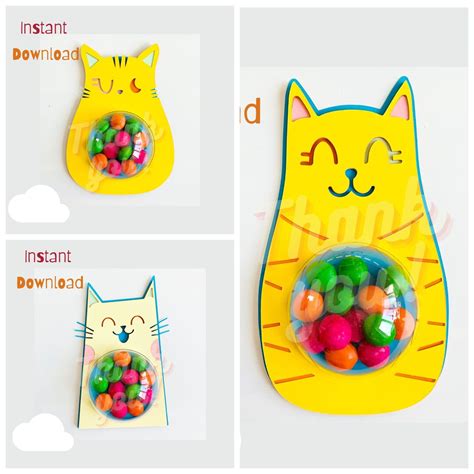 Kitty Cat Candy Holder Bundle Svg Files Party Favors Unique Candy T Any Occasion Etsy