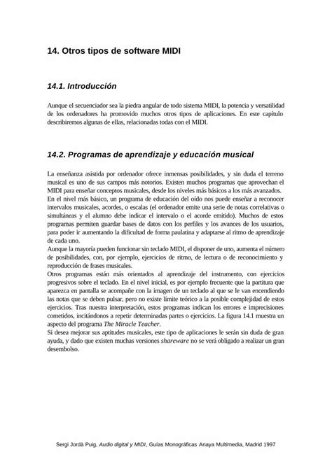 Pdf 14 Otros Tipos De Software Midi · 14 Otros Tipos De Software Midi 141 Introducción