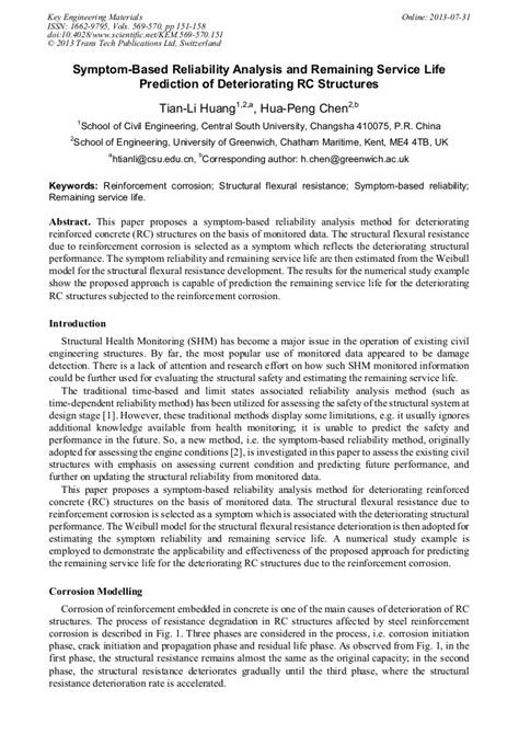 Symptom Based Reliability Analysis And Remaining Service Life Prediction Of Deteriorating Rc