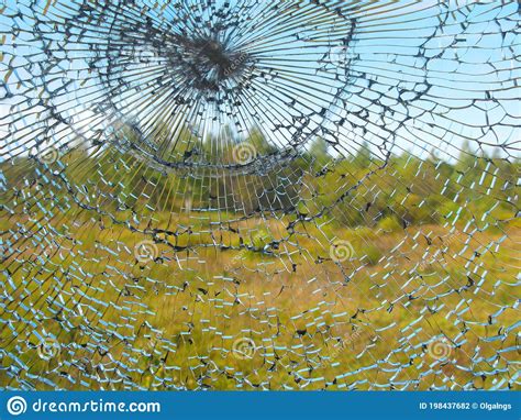 Broken Window In Transport Social Problems Concept Stock Photo Image Of Collision Abstract