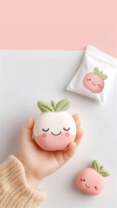 Cute Smiling Fruit Shaped Squishy Toy In A Hand Stock Image Image Of