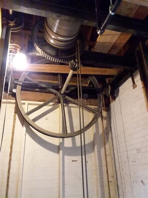 Old Elevator Pulley Stock Image Image Of Vintage Antique 152142405