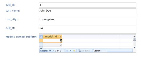 Forms Integrate Junction And Lookup Tables With A Basic Access