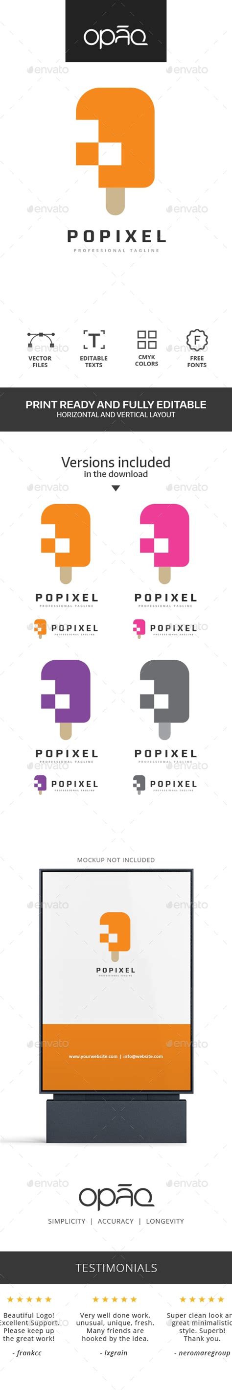 Popsicle Pixel Logo Logo Templates Graphicriver