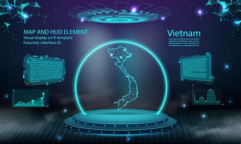 Premium Vector Vietnam Map Light Connecting Effect Background Abstract Digital Technology Ui