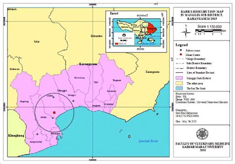 Rabies Distribution Map In Manggis Subdistrict Karangasem 2019