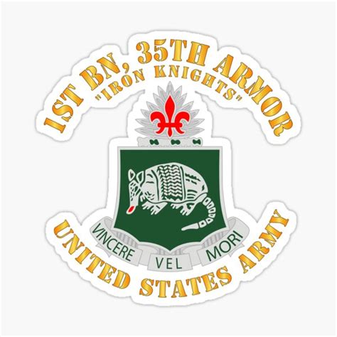 Army 1st Bn 35th Armor Iron Knights Dui V1 X 300 Sticker For