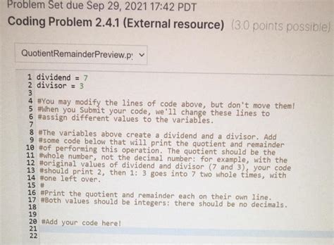 solved problem set due sep 29 2021 17 42 pdt coding problem