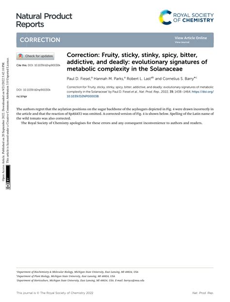 Pdf Correction Fruity Sticky Stinky Spicy Bitter Addictive And