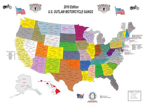 Outlaw Motorcycle Clubs By State Map Pdf Gang Organized Crime