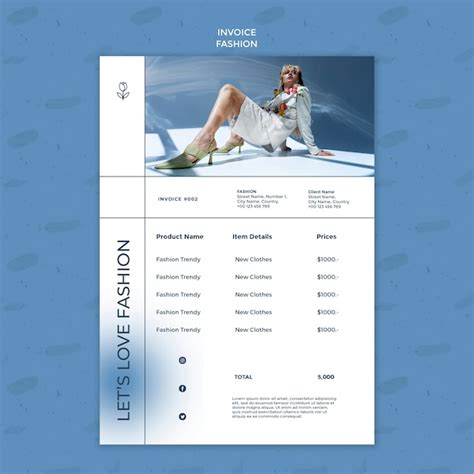 Plantilla De Factura De Colección De Moda Archivo Psd Gratis