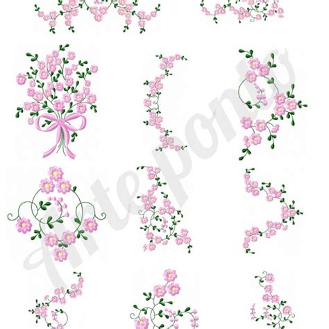 Matrizes De Bordado Flores Delicadas 13 Matrizes 09 Elo7