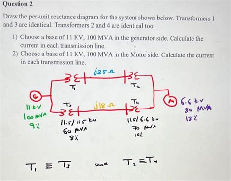 Draw The Per Unit Reactance Diagram For The System Chegg Com
